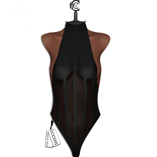 Second Life Marketplace - iccon - Sahi Bodysuit - Black Kupra,Legacy,Perky,Maitreya,Petite,Freya